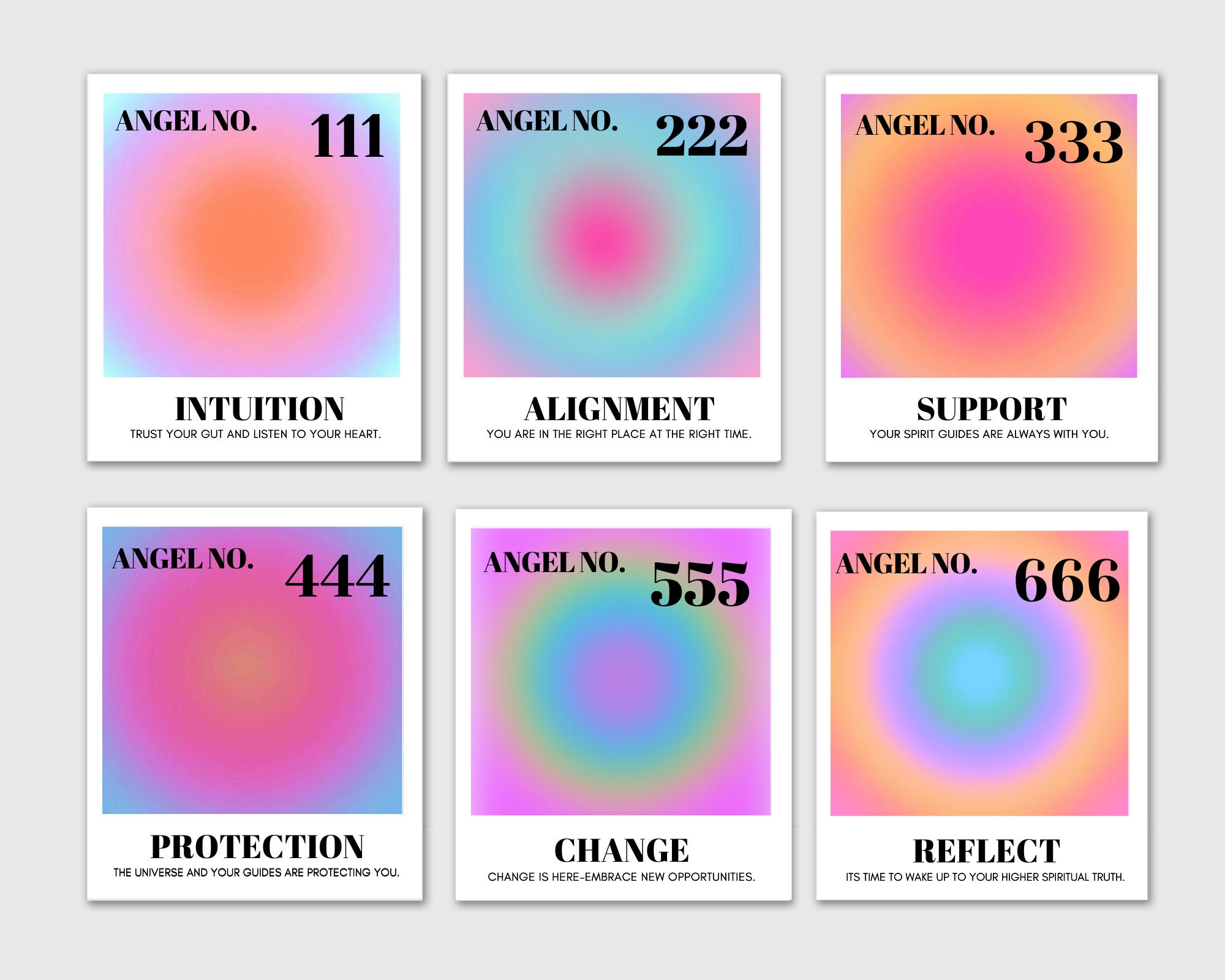 Trendy Aesthetic Angel Numbers Aura Gradient Spiritual Spiral - Etsy