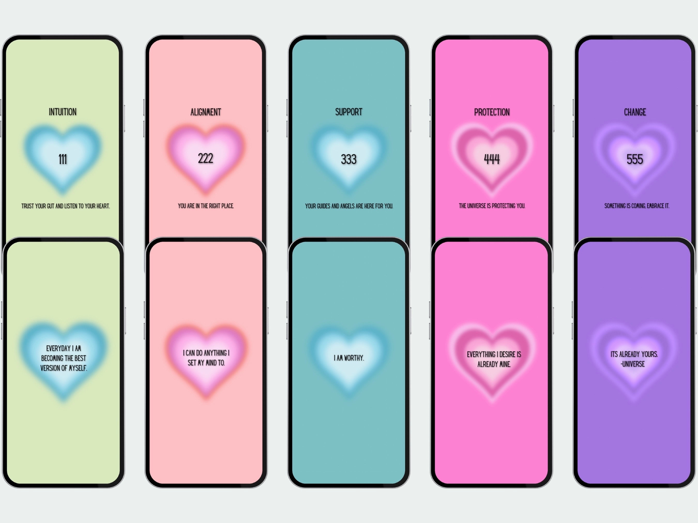 IPhone Wallpaper, Aesthetic Angel Numbers Phone Wallpaper Set, Trendy ...