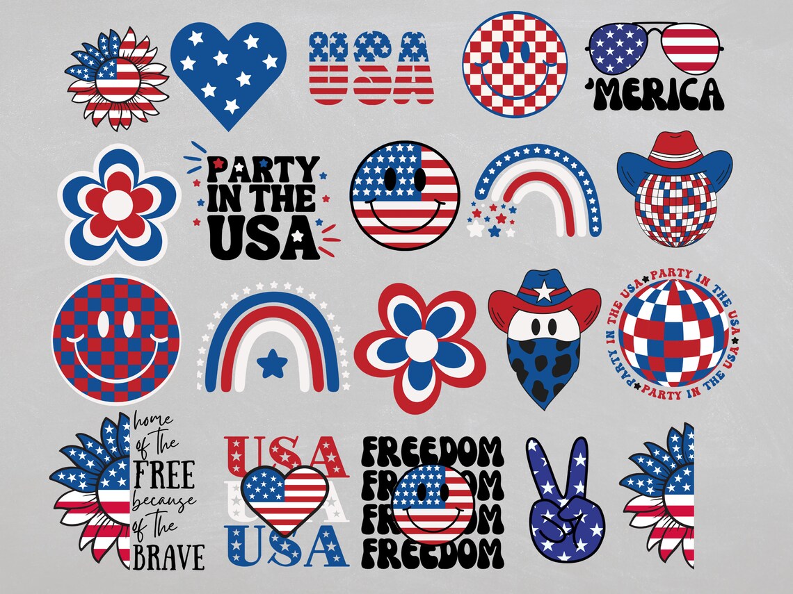 Retro SVG 4th of July PNG Fourth of July SVG Independence - Etsy