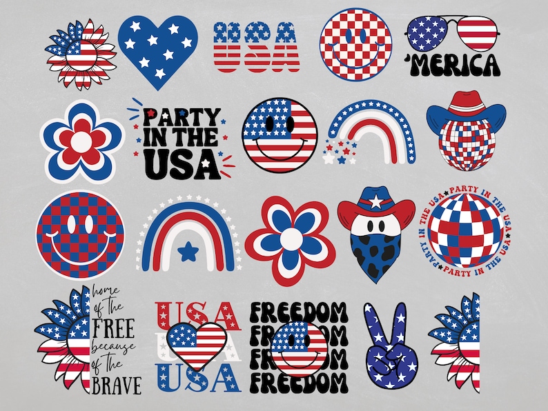 Retro SVG 4th of July PNG Fourth of July SVG Independence Day - Etsy