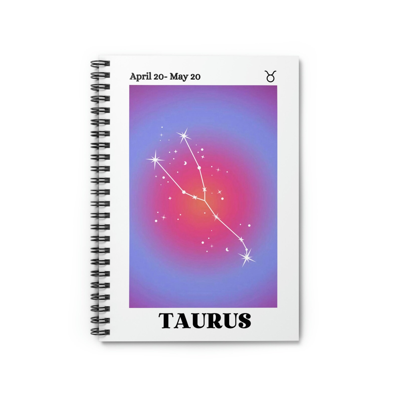 Aesthetic Astrology Zodiac Spiral Notebook Aura Taurus - Etsy