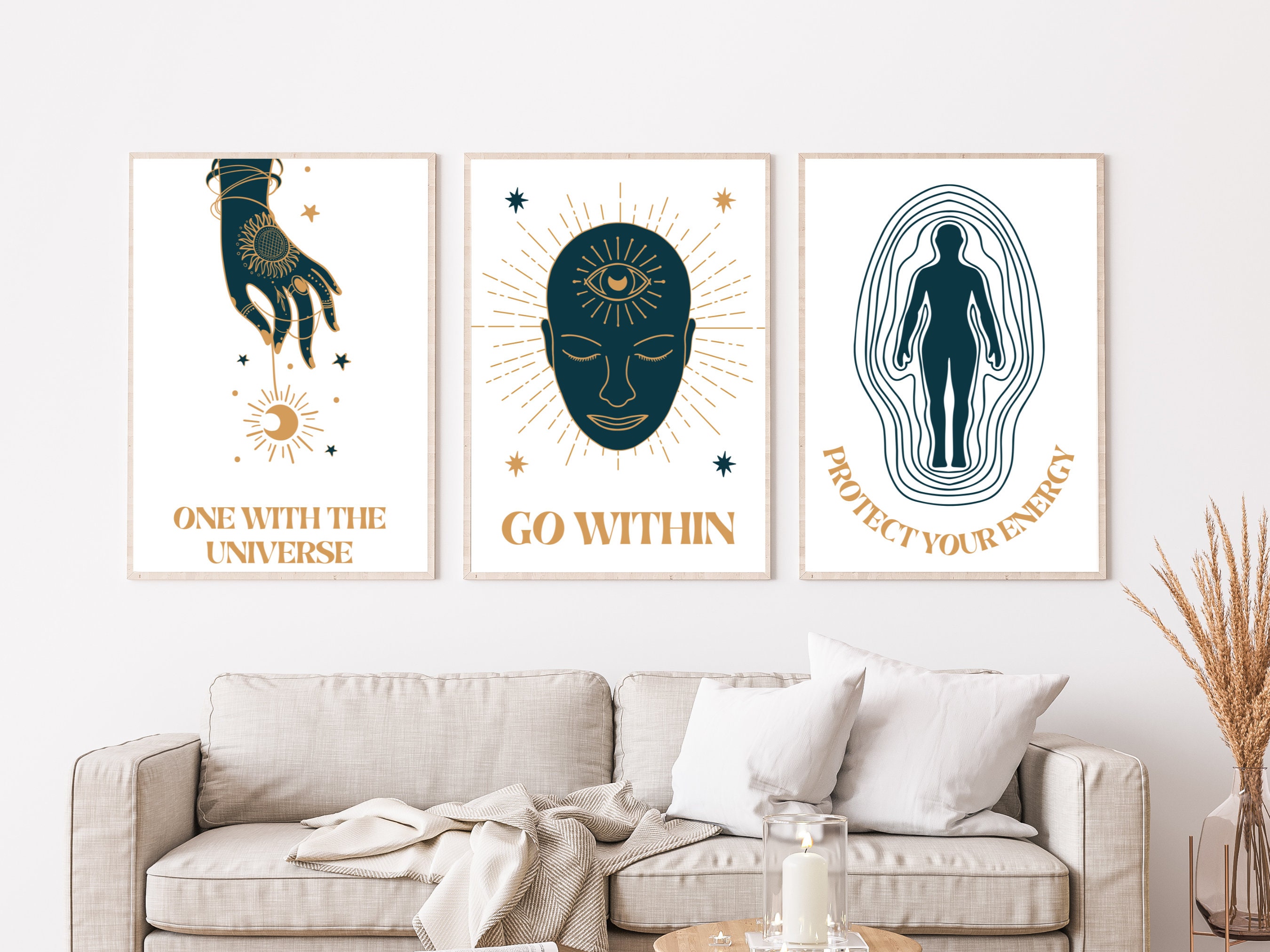 Trendy Spiritual Aesthetic Wall Art Posters Set of 3, Spiritual ...