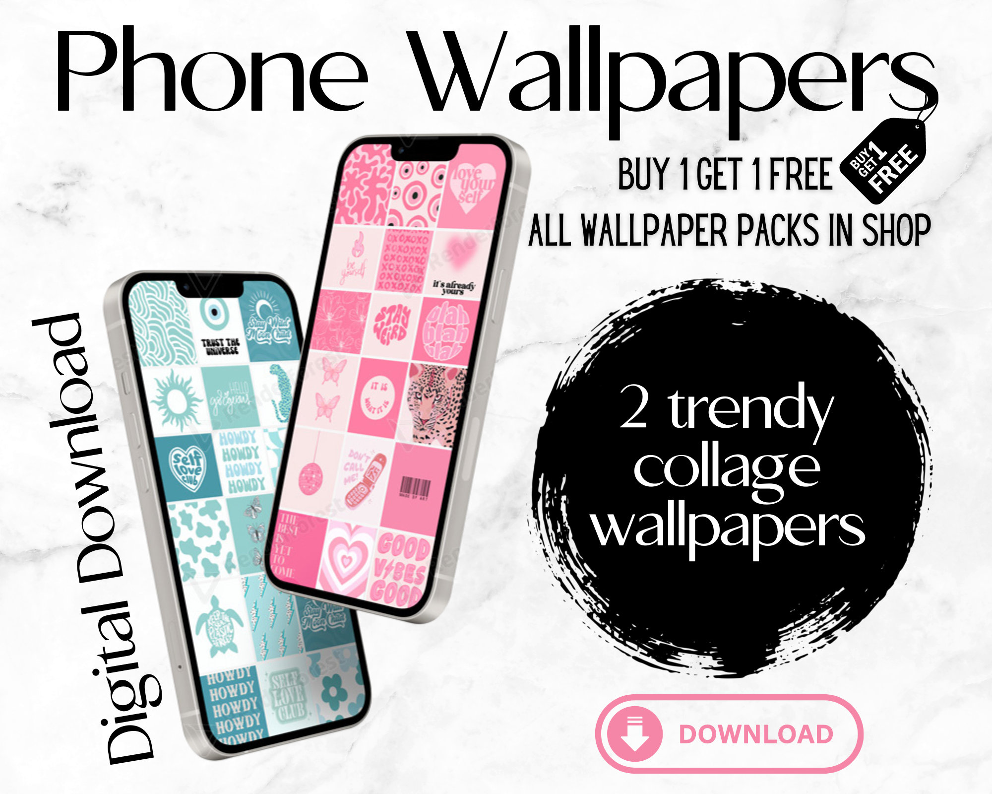 IPhone Wallpaper, Trendy Collage iPhone Wallpaper Bundle, Ios Wallpaper ...