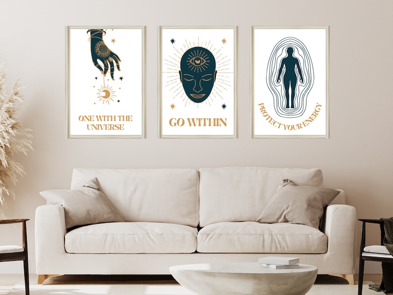 Trendy Spiritual Aesthetic Wall Art Posters Set of 3, Spiritual ...