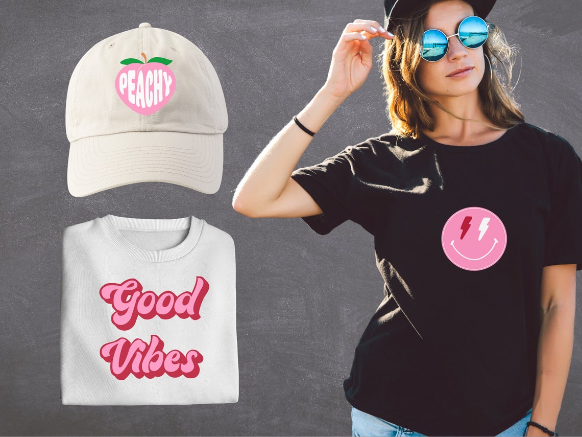 Retro SVG Bundle, Happy Face SVG, Trendy Svg Groovy Png, Red Pink SVG ...