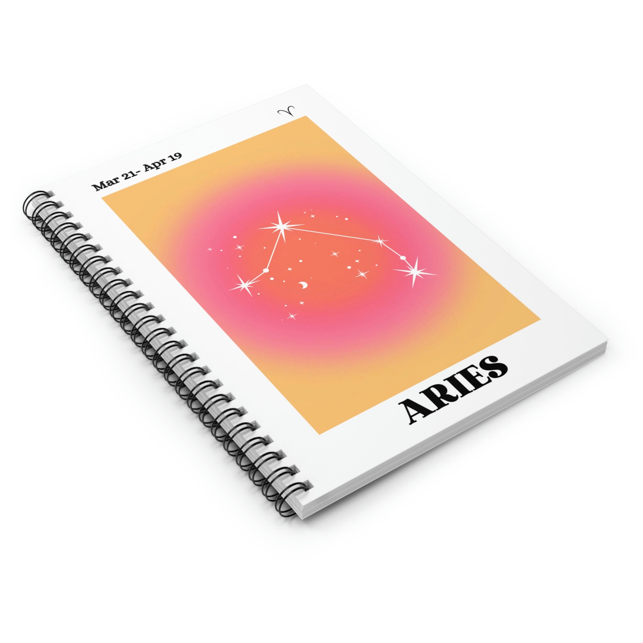 Aesthetic Astrology Zodiac Spiral Notebook, Aura Aries Notebook Journal ...