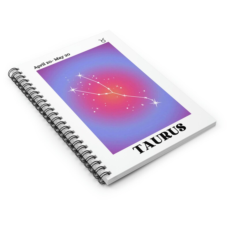 Aesthetic Astrology Zodiac Spiral Notebook Aura Taurus - Etsy