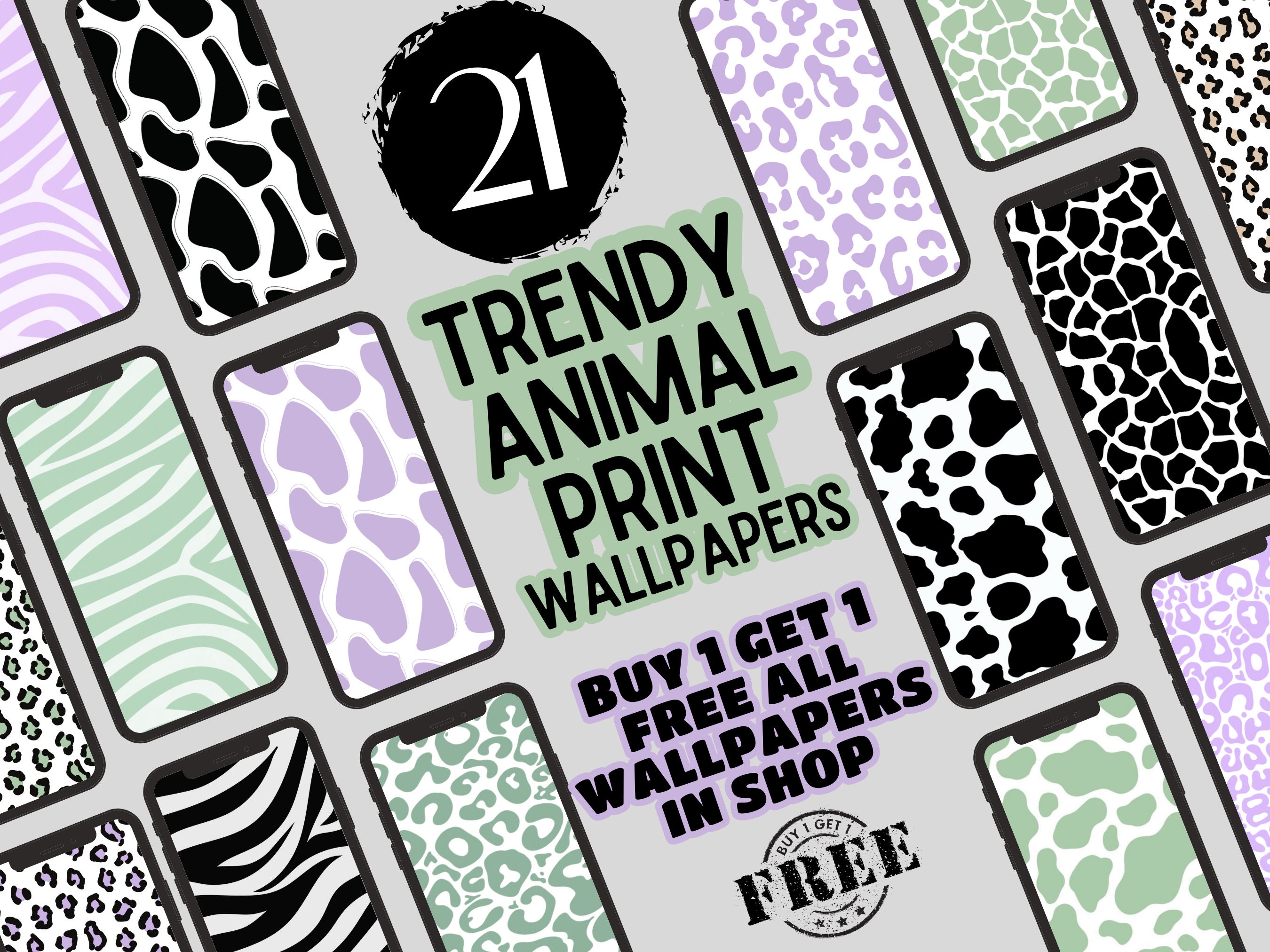 IPhone Wallpaper Trendy Phone Wallpaper Animal Print - Etsy