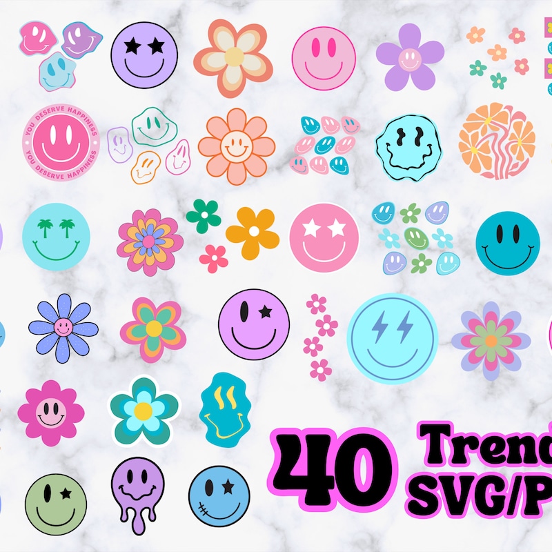 Preppy Smiley Faces - Etsy