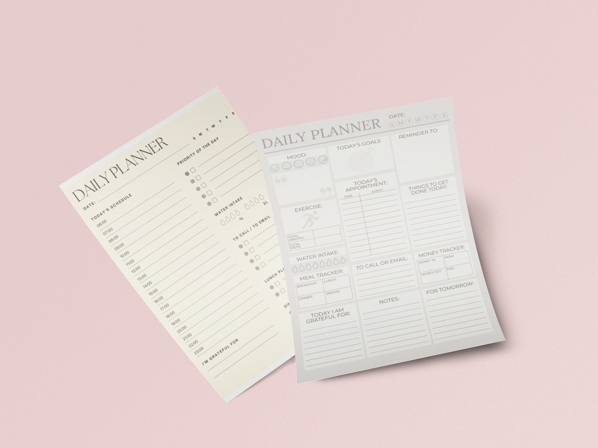 Minimalistic Daily Planner Template Digital & Printable - Etsy