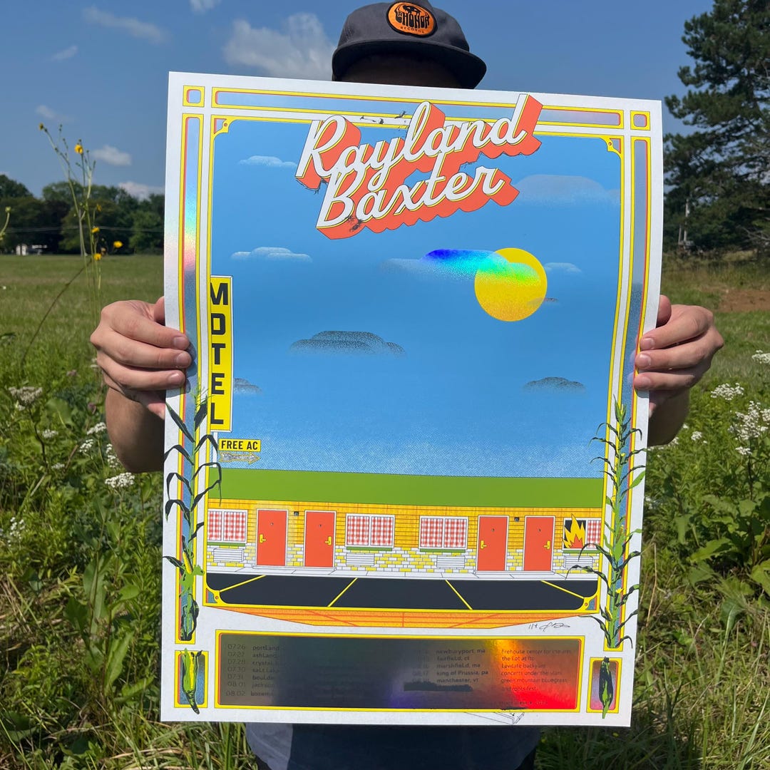 Rayland Baxter - Official 2024 Summer Tour Poster - Limited Artist ...
