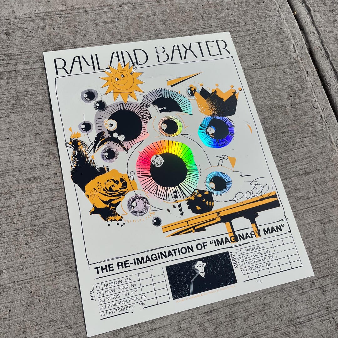 Rayland Baxter - Official Imaginary Man Tour Poster - Limited Artist ...