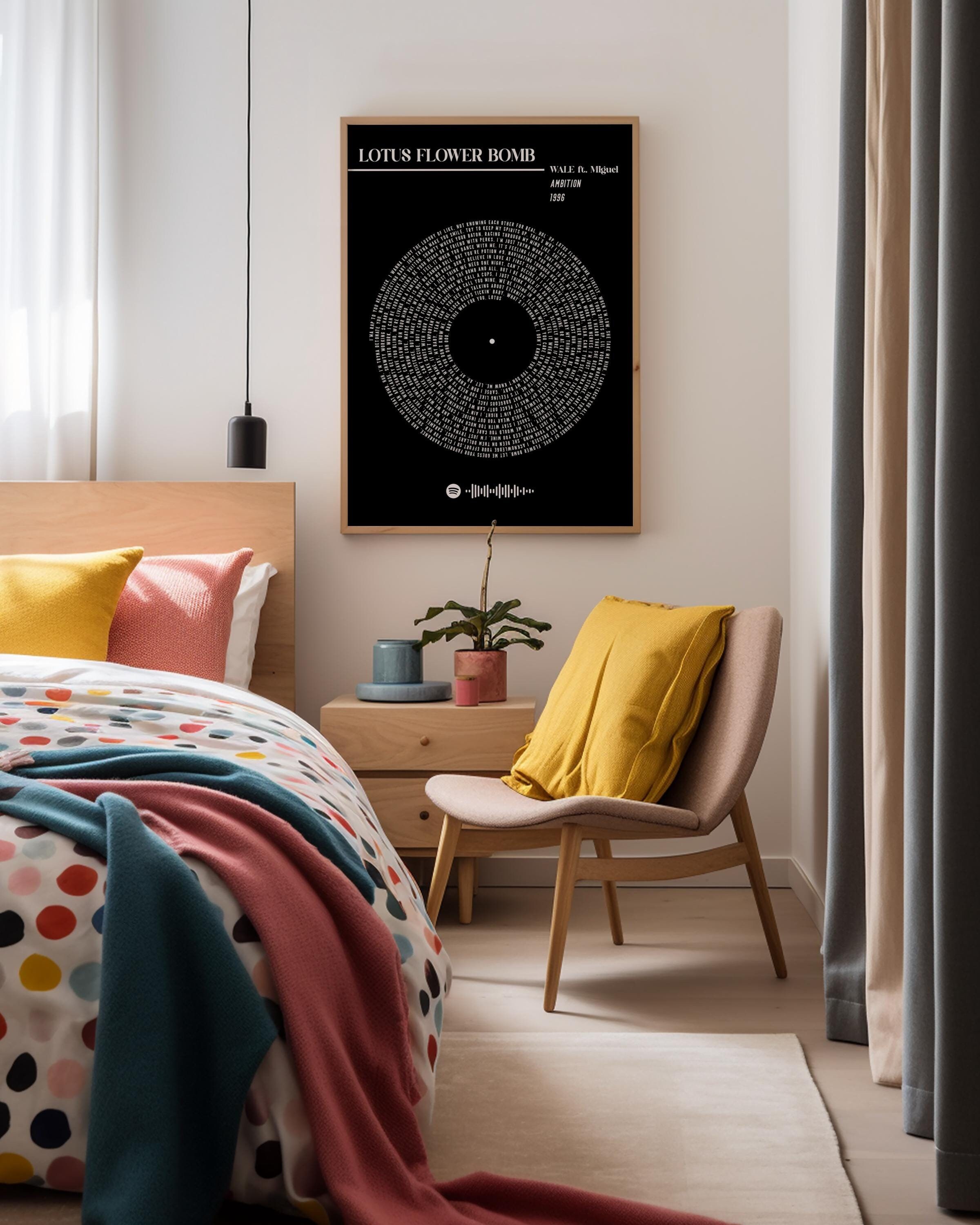 Custom Vinyl Lyrics Poster, Scannable Spotify Code, Customizable Music ...