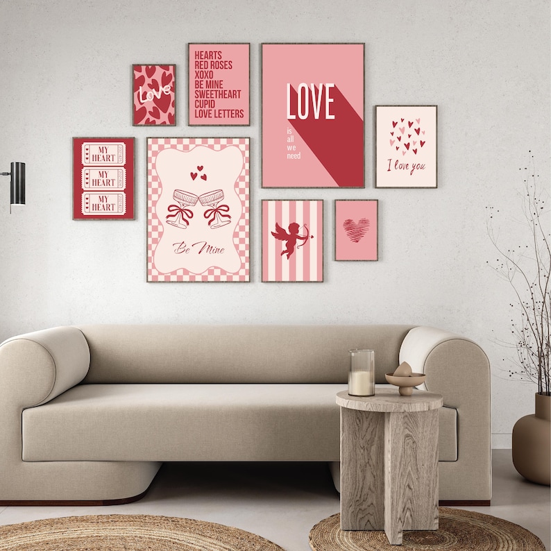 Valentine's Day Wall Art: Set of 40+ Printable Cards (digital Download ...
