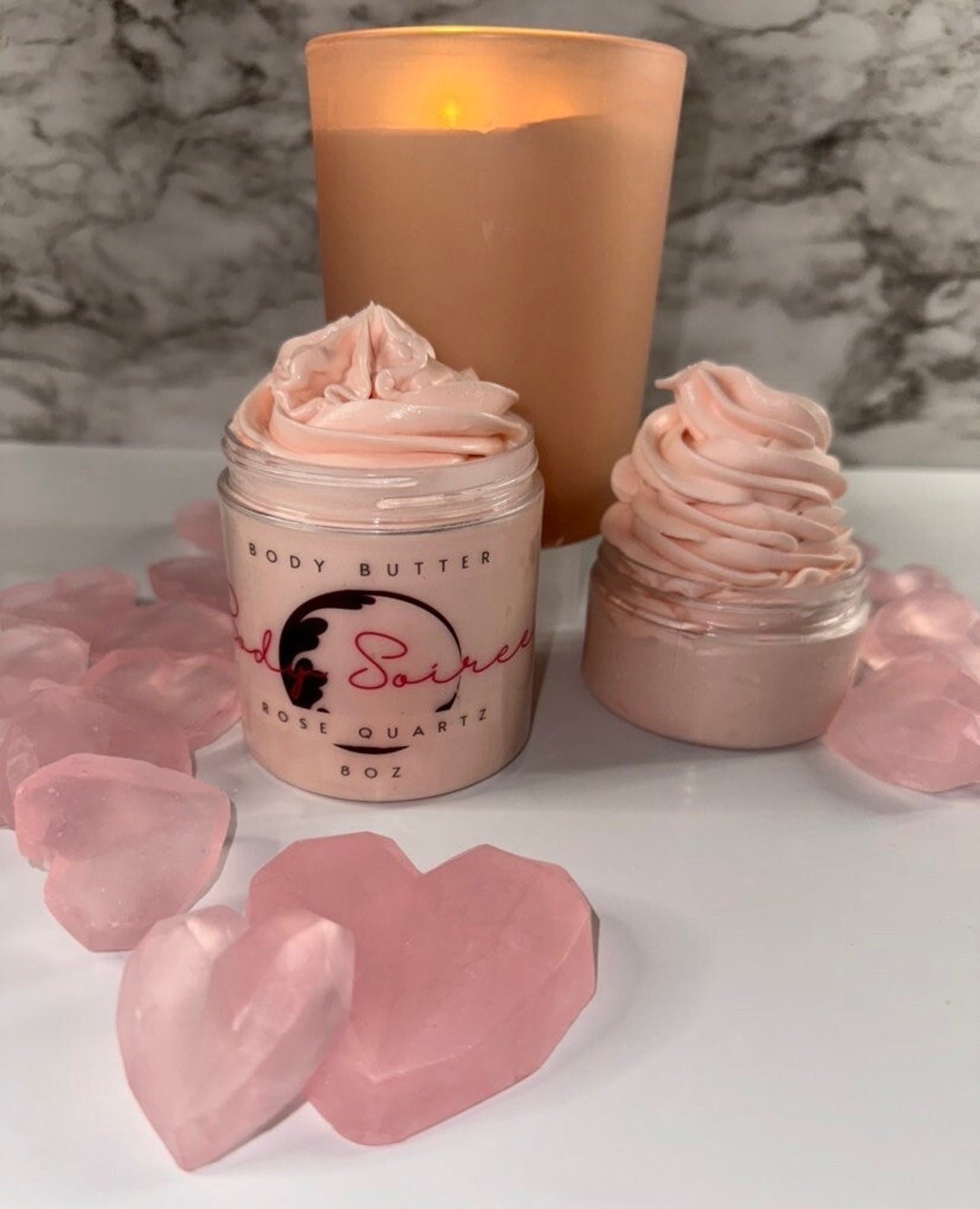 Rose Quartz Natural Moisturizing Whipped Shea and Mango Body Butter for ...