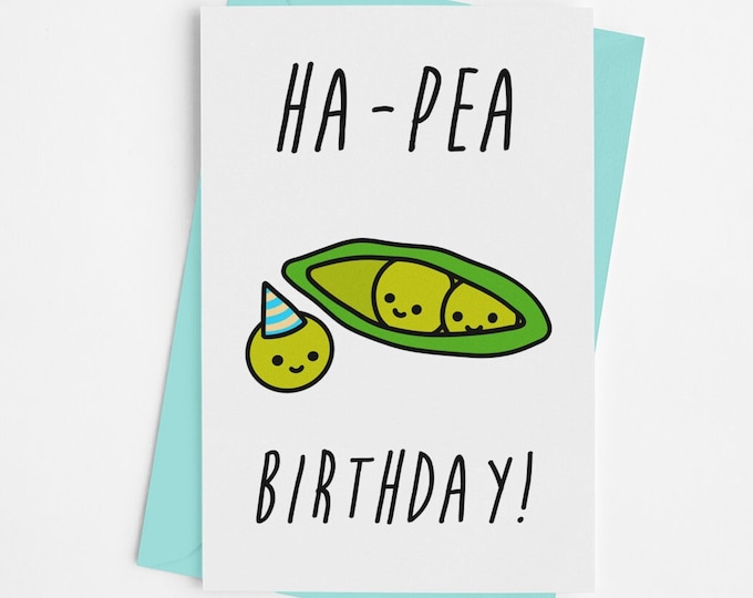PRINTABLE | Ha-pea Birthday! Happy Birthday! Digital Birthday Card ...