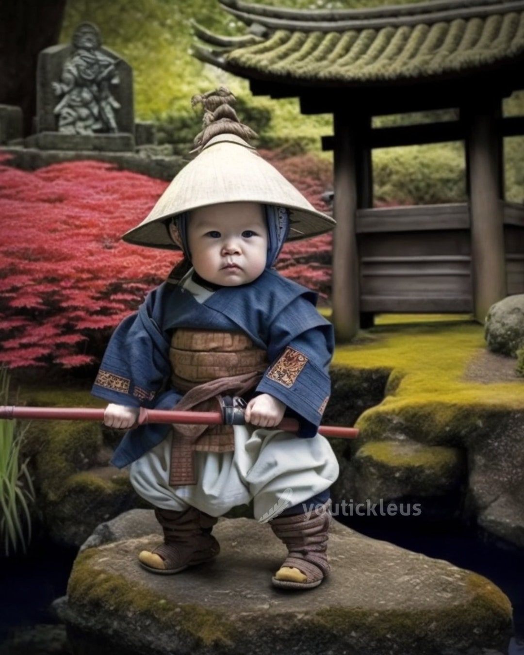 Samurai Toddler Original AI Art Instant Digital Download - Etsy