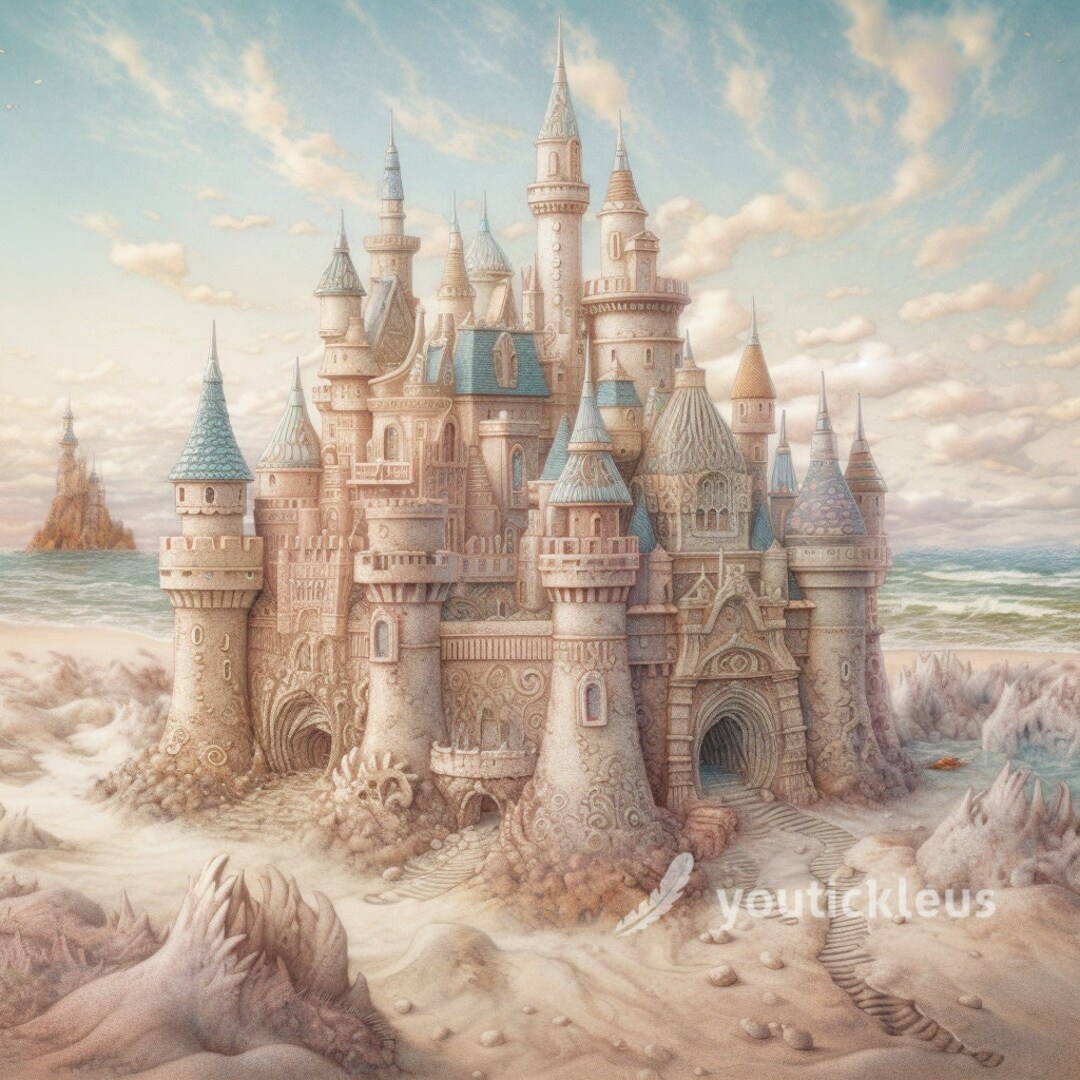 SAND CASTLES and Sculpture 5 Images AI Bundle Instant Digital Download ...