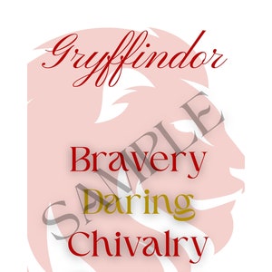 Gryffindor Traits Sign / Printable Wall Art / Digital Design / Digital ...