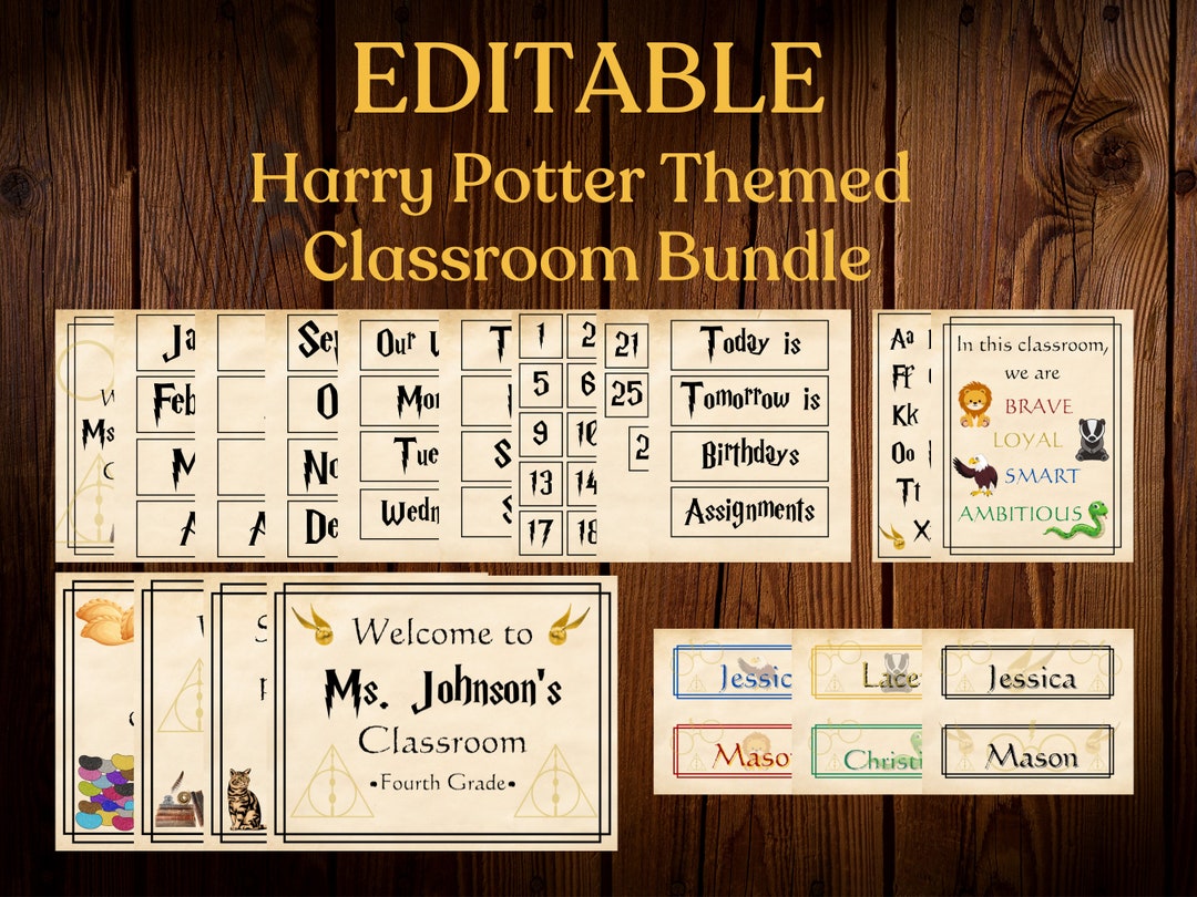 EDITABLE // Personalized HP Theme Classroom Bundle // Instant Download ...
