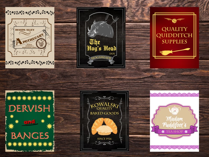 HP Magical Shops Signs // Instant Download // Printable Wall Art - Etsy
