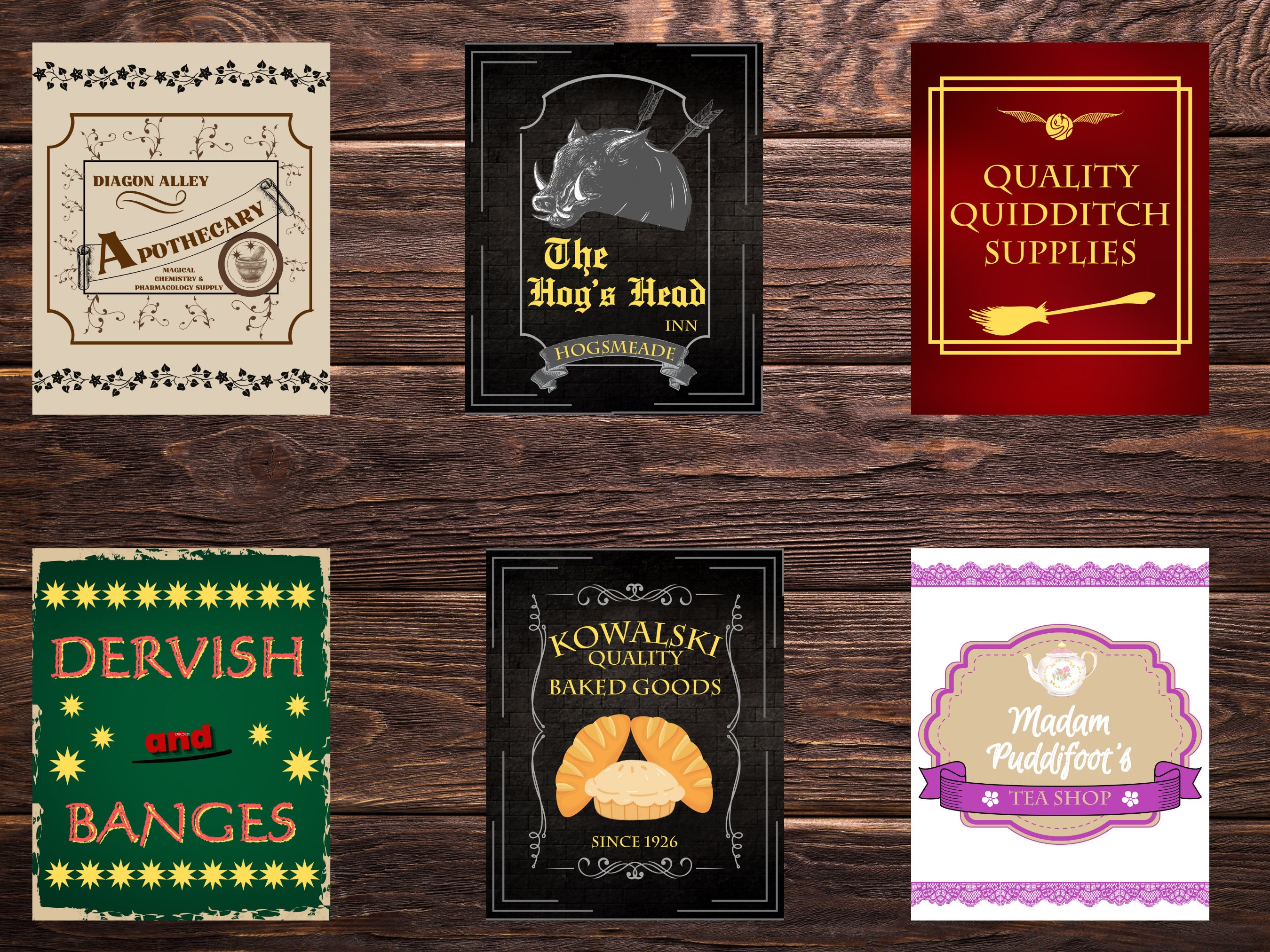 HP Magical Shops Signs // Instant Download // Printable Wall Art - Etsy