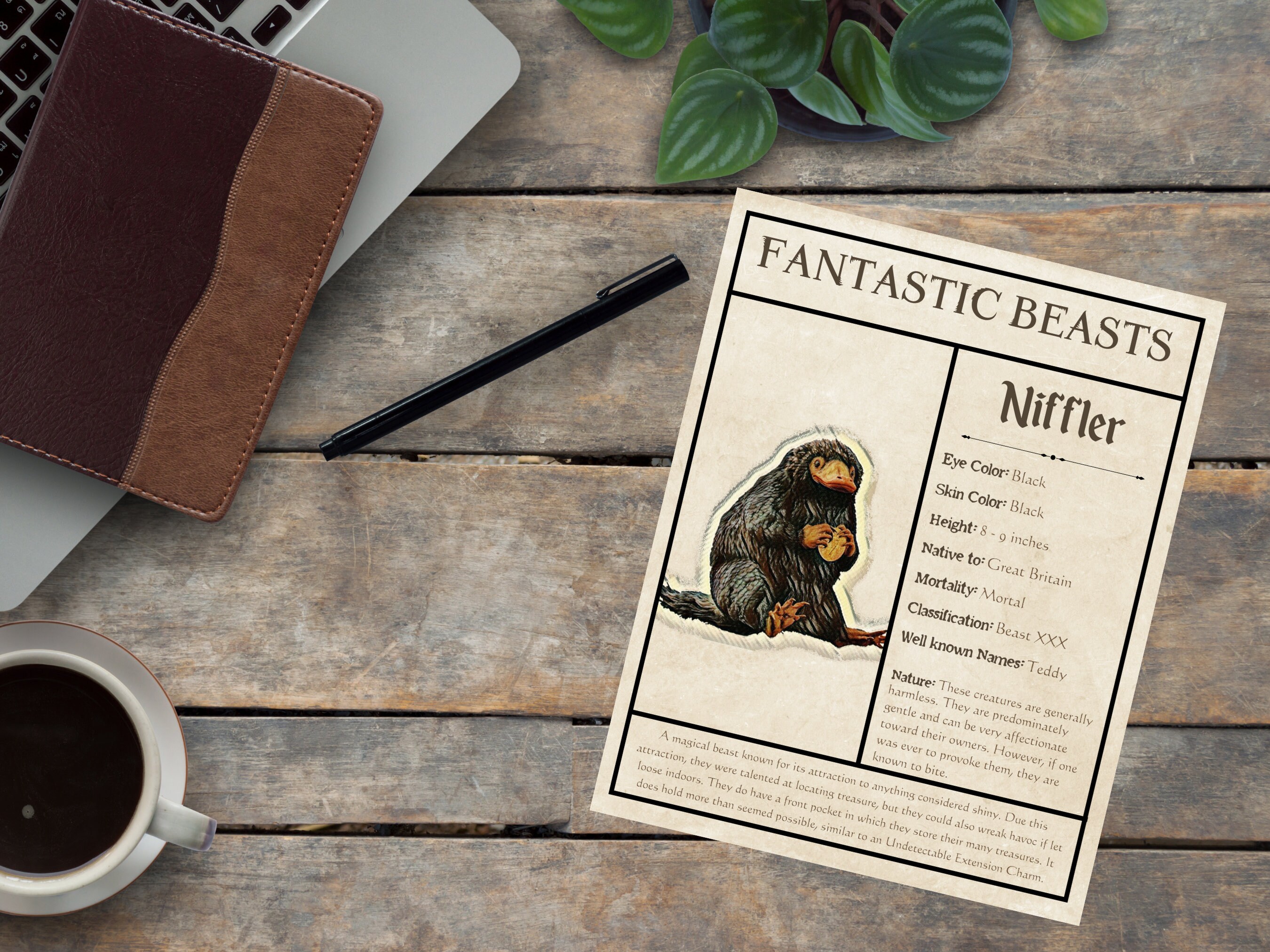 Fantastic Beasts Creatures Chart Series 1 // Instant Download ...