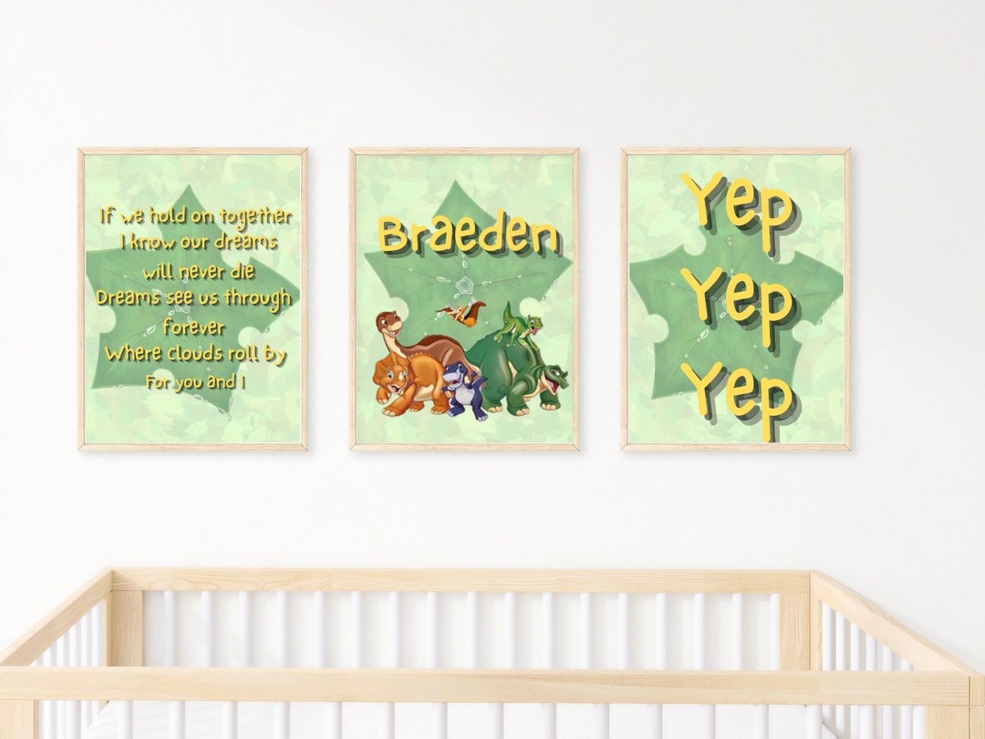 EDITABLE // Personalized Land Before Time Nursery Art // Instant ...