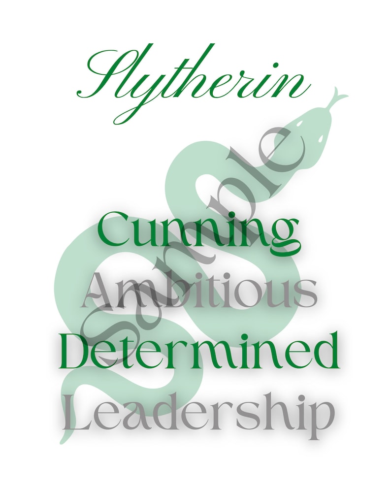 Slytherin Traits Sign // Digital Design // Digital Download ...