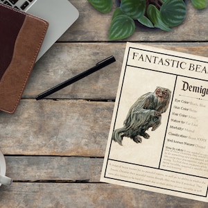 Fantastic Beasts Creatures Chart Series 1 // Instant Download ...