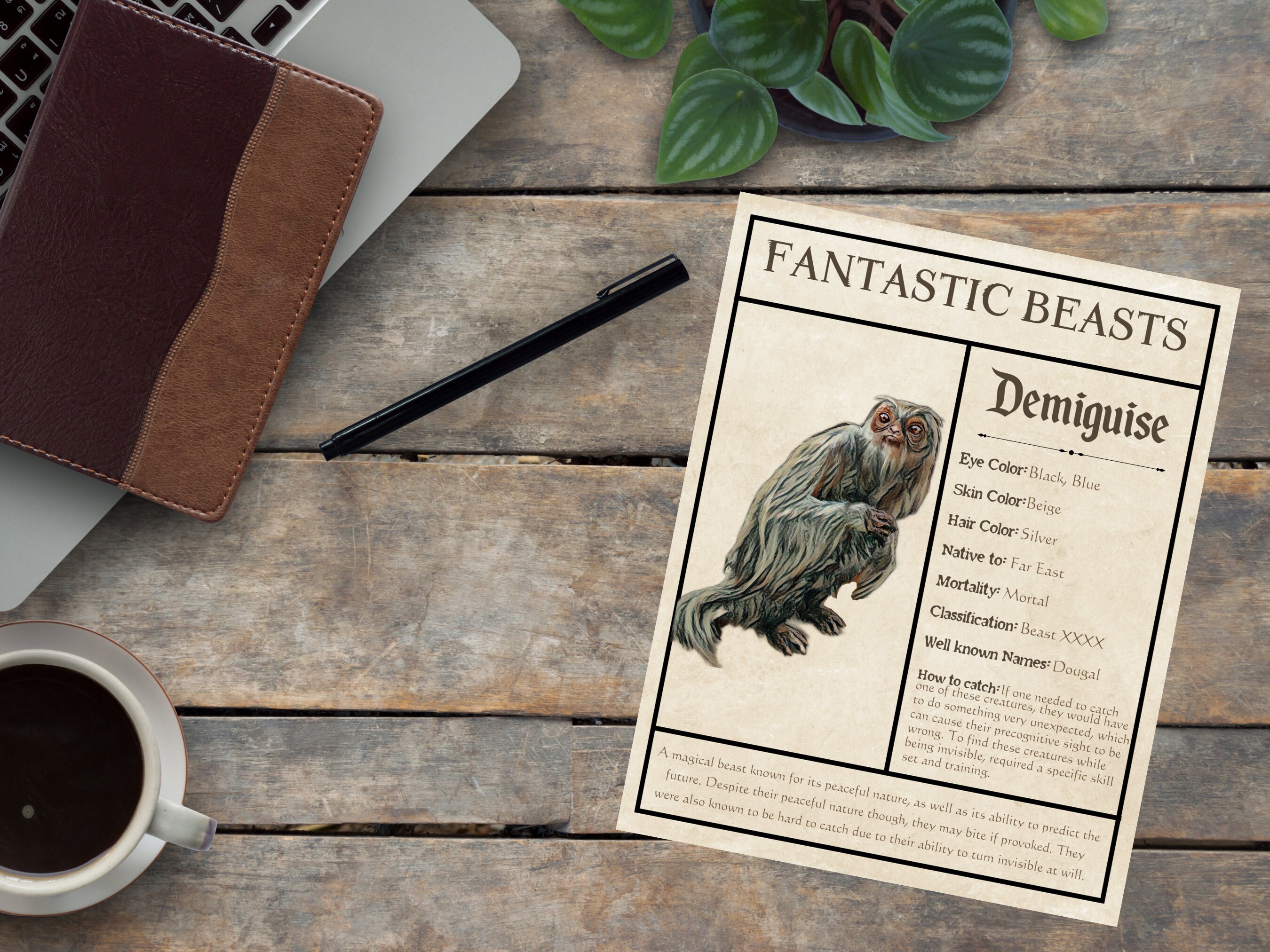 Fantastic Beasts Creatures Chart Series 1 // Instant Download ...