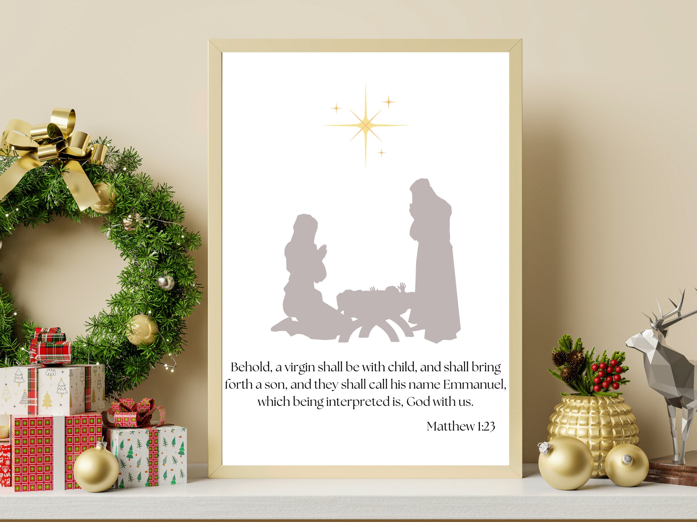 Christmas Scripture Nativity Scene // Printable Wall Art // Instant ...