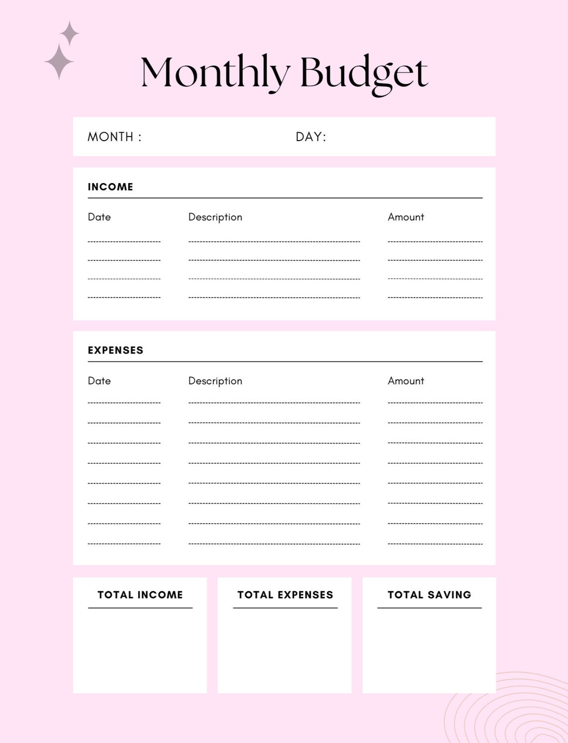 Monthly Budget File, Budgeting File, Digital File, Printable File ...