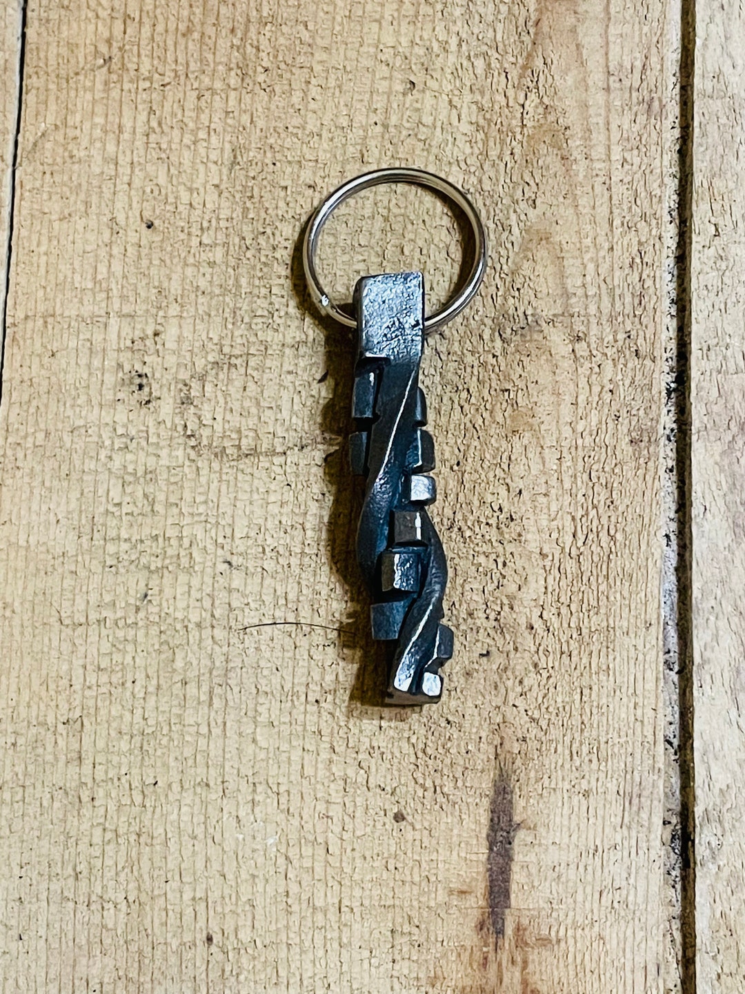 Hand Forged Twist Keychain - Etsy
