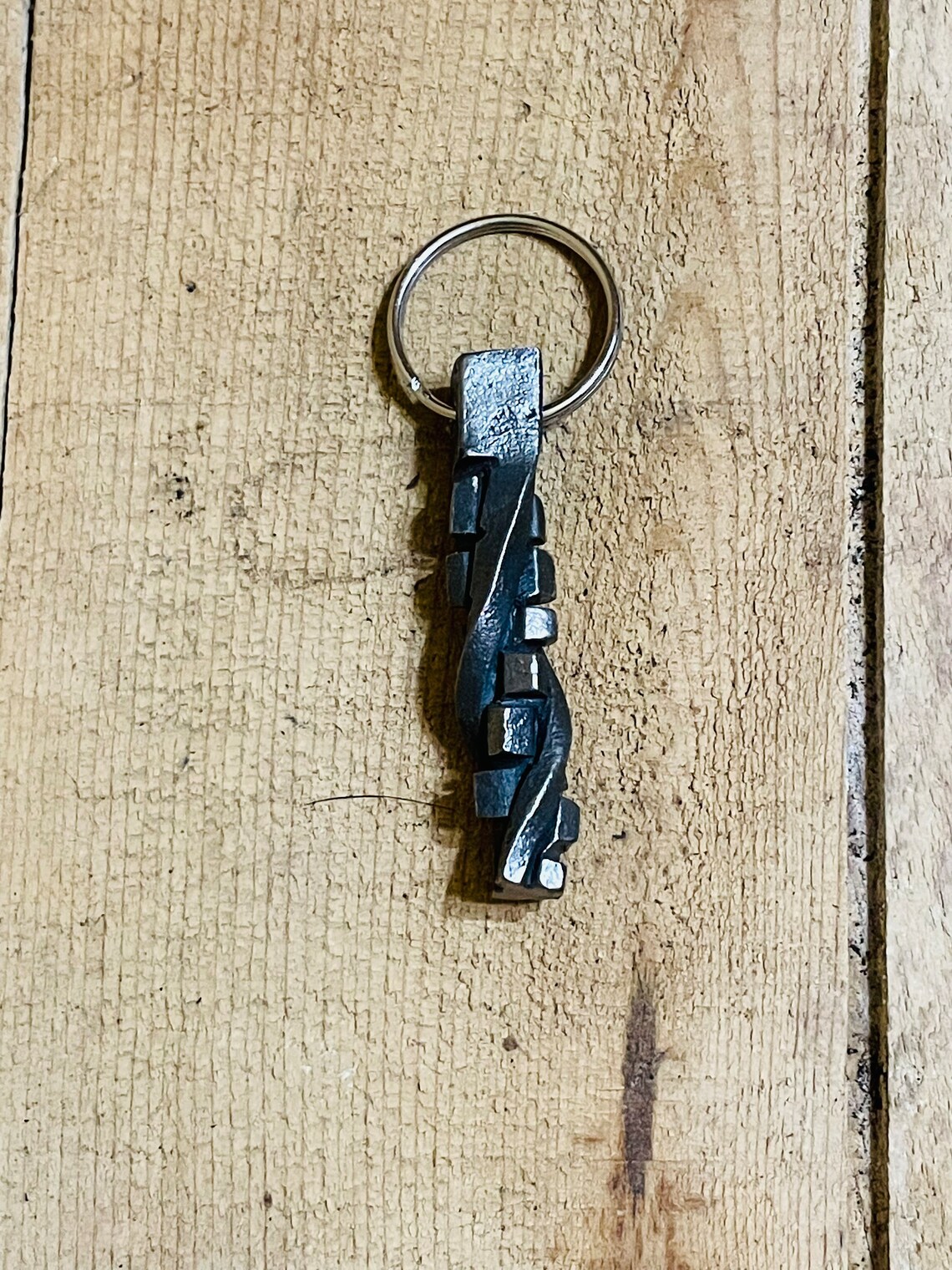 Hand Forged Twist Keychain - Etsy
