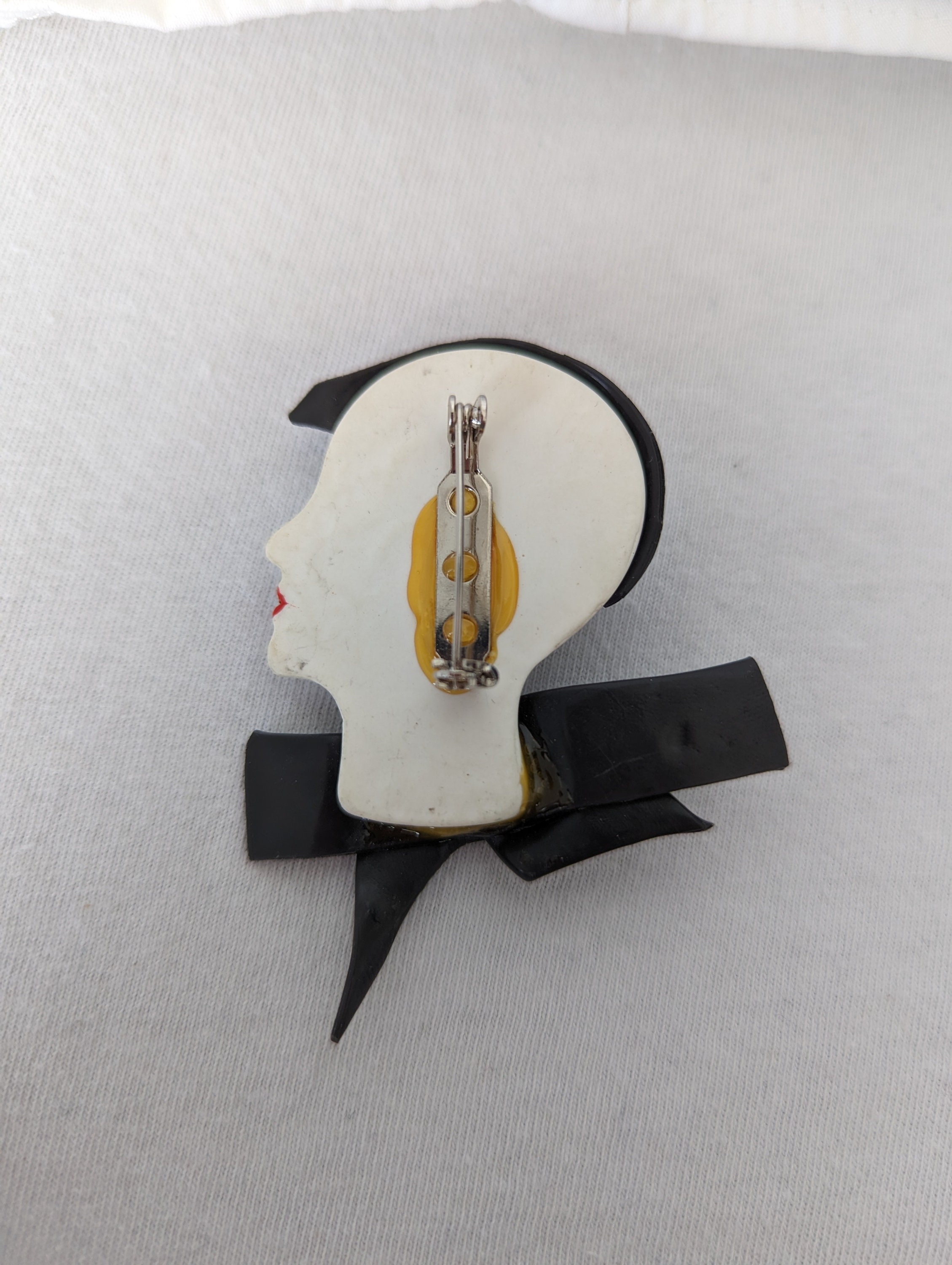 Vintage Face Brooch Pin Lady Face Brooch Pin Black and White - Etsy