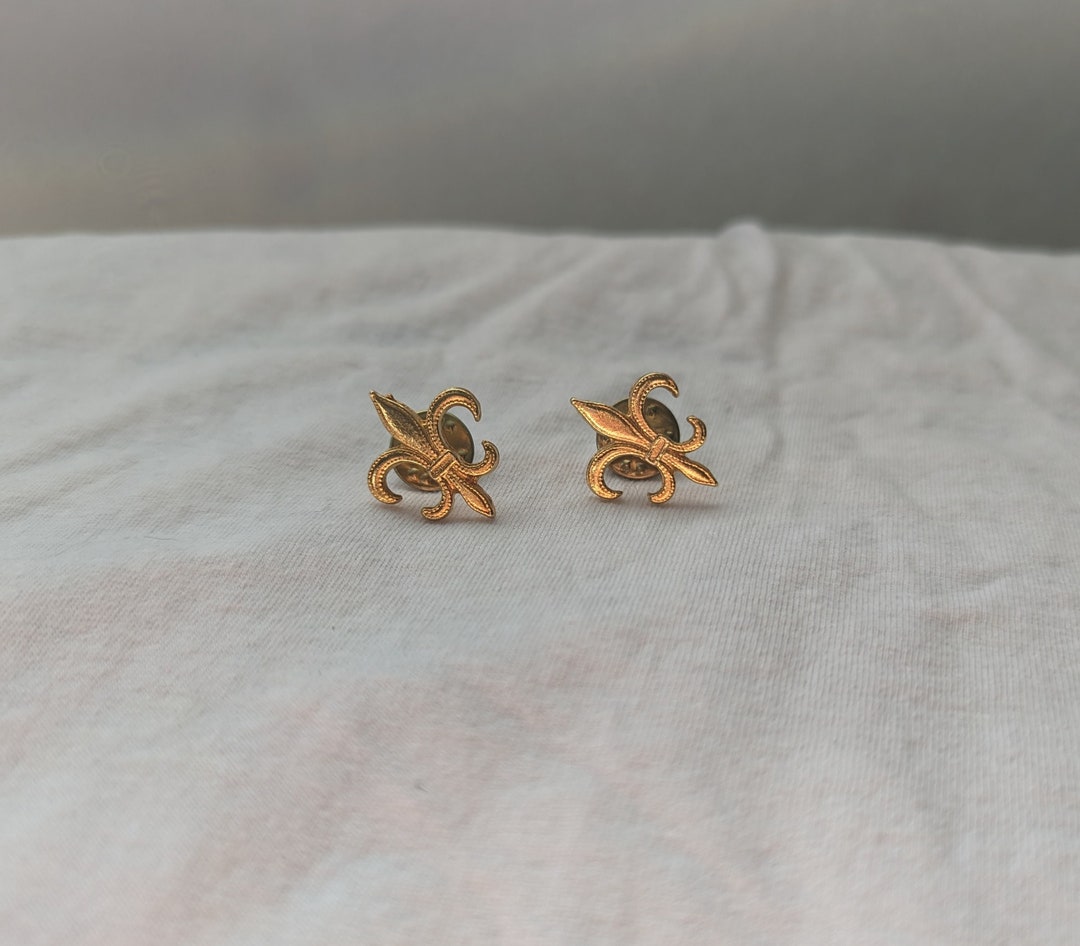 Fleur-de-lis Pins, 2 Fleur-de-lis Pins, Small Fleur-de-lis Pins, Gold ...