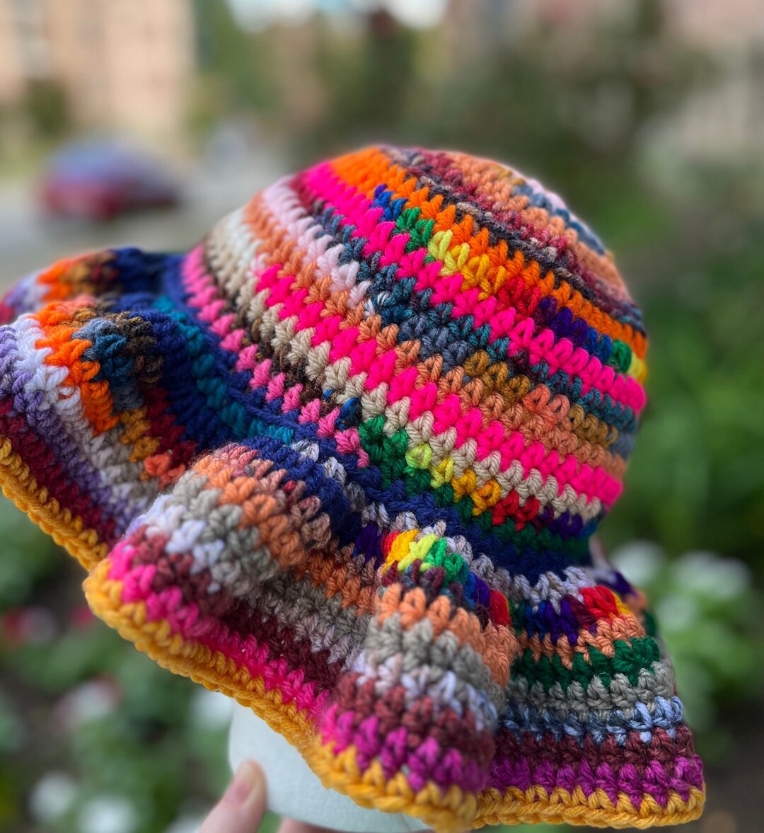 Multi Color Bucket Ruffle Hat - Etsy