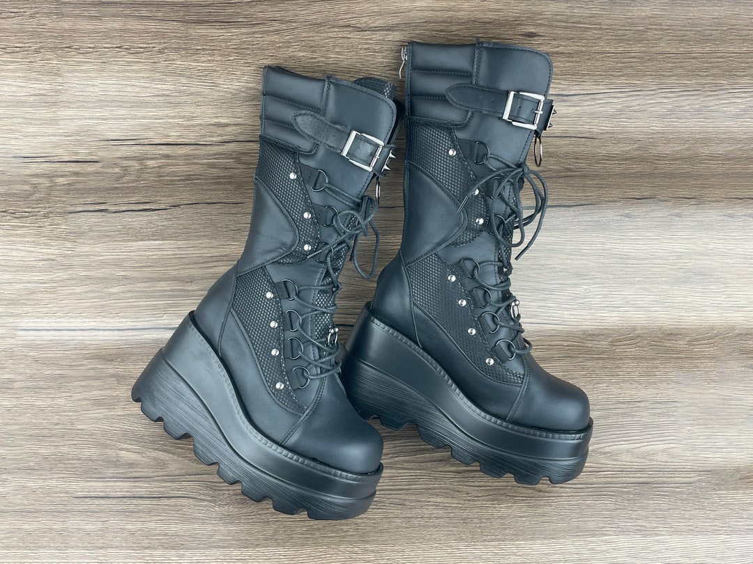 Motorcycle Boots, Knight Boots, Punk Boots, Thick Soled Boots, Dark ...