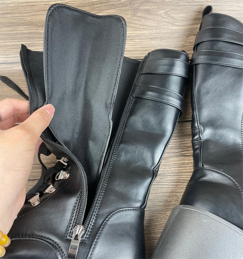 Motorcycle Boots, Knight Boots, Punk Boots, Thick Soled Boots, Dark ...