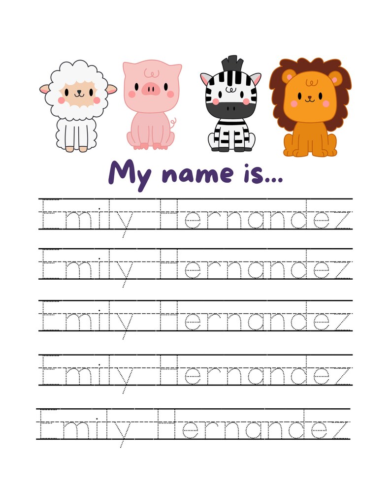 Custom Laminated Name Worksheet - Etsy