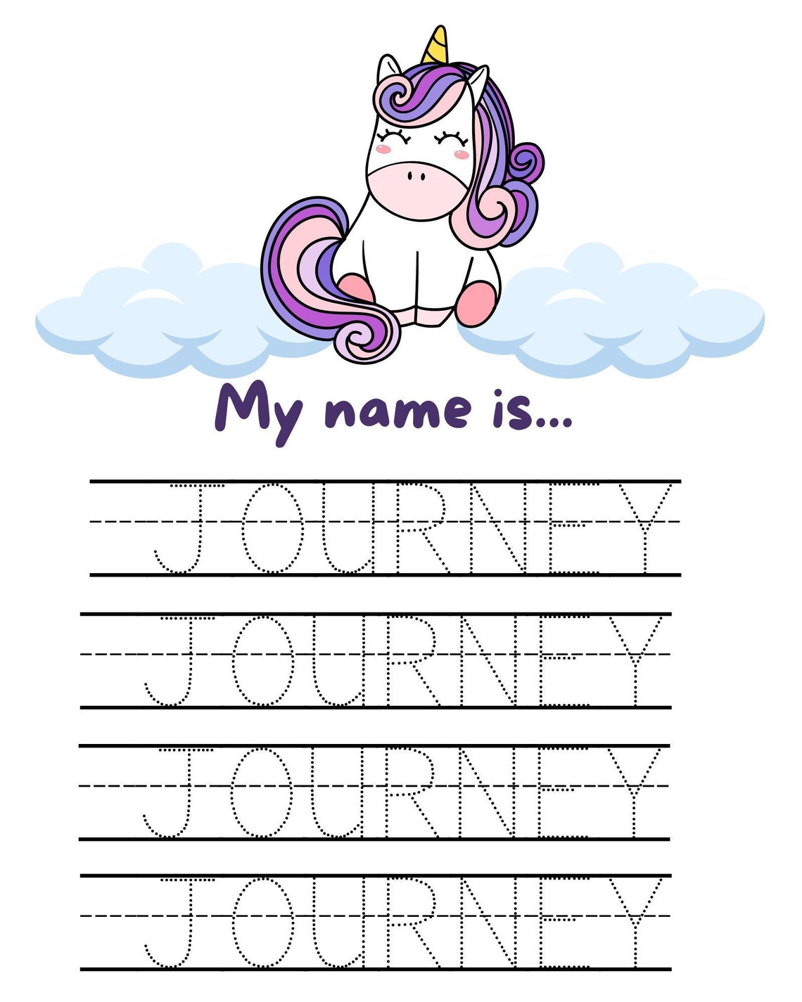 Custom Laminated Name Worksheet - Etsy