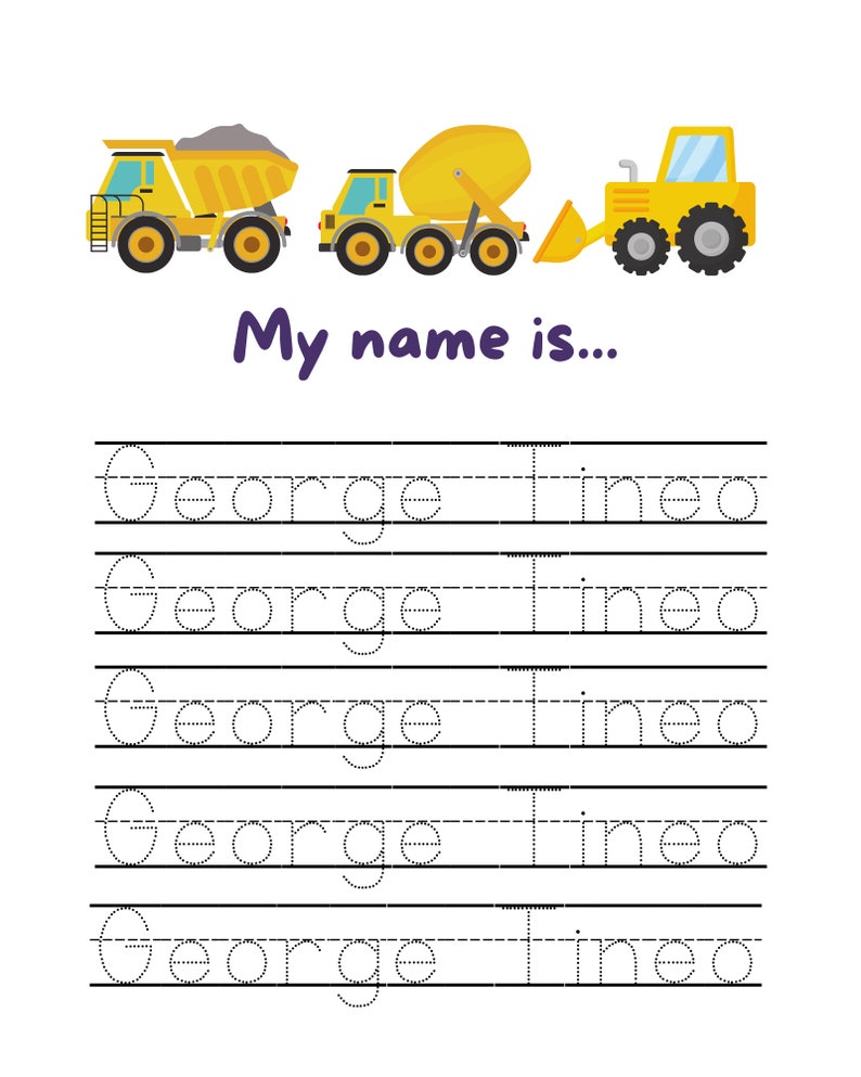 Custom Laminated Name Worksheet - Etsy