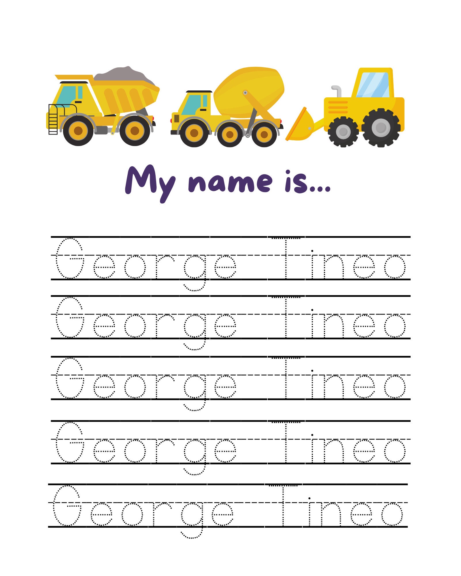 Custom Laminated Name Worksheet - Etsy