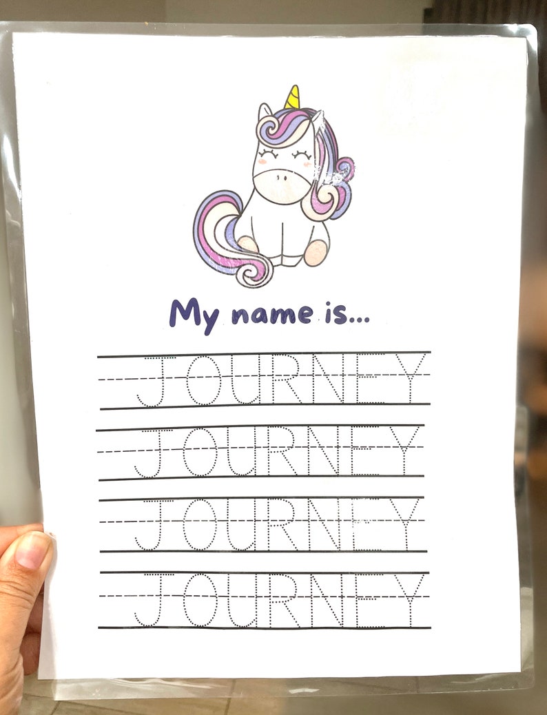 Custom Laminated Name Worksheet - Etsy