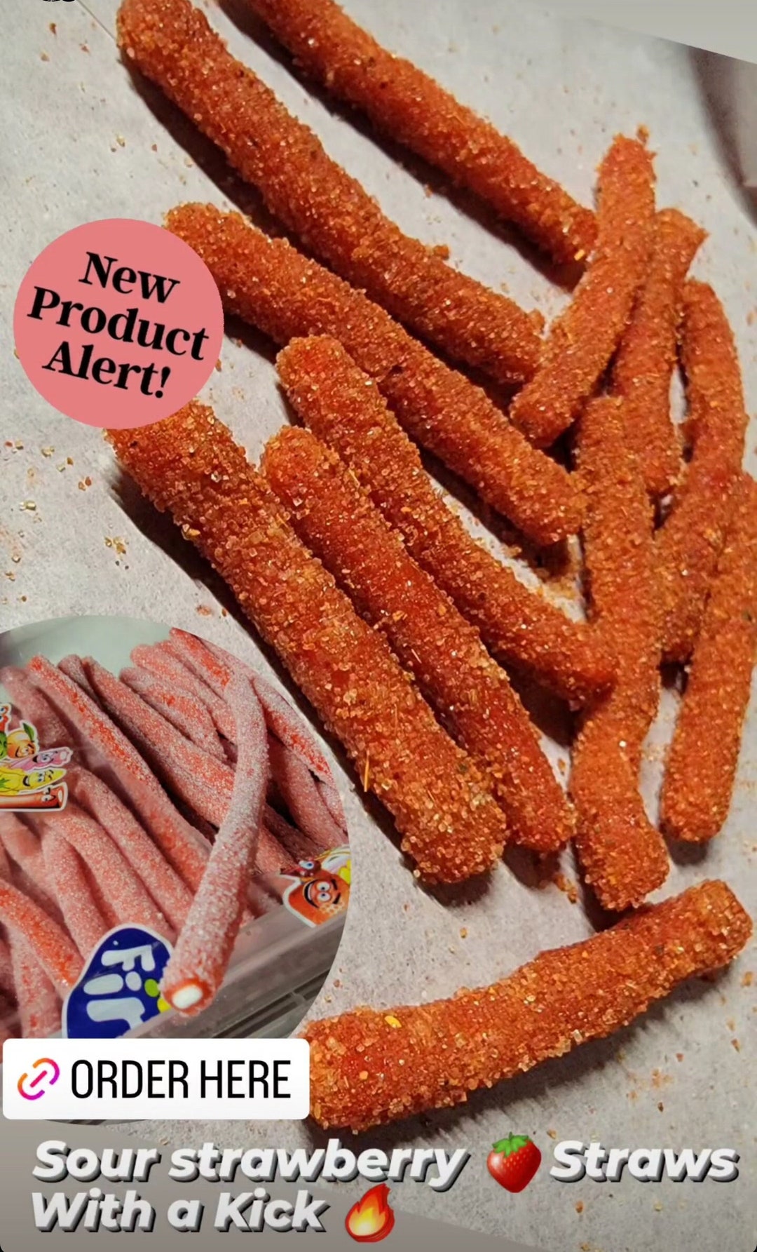 Sour Strawberry Straws With a Kick, Sour Candy, Chamoy, Chile, Dulce ...