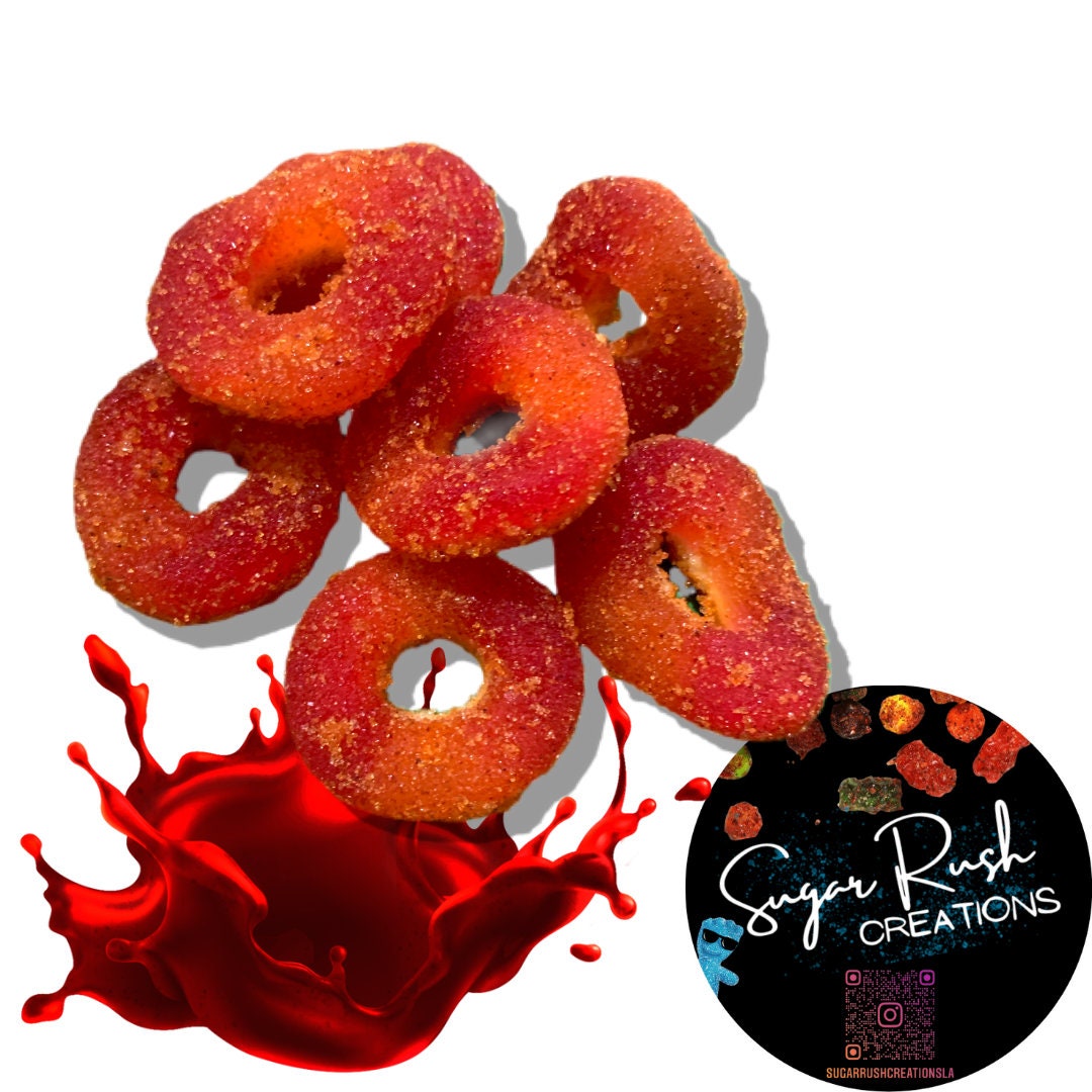 Chamoy Candy Peach Rings Spicy Chamoy Candy Peach Flavor Pica Candy ...