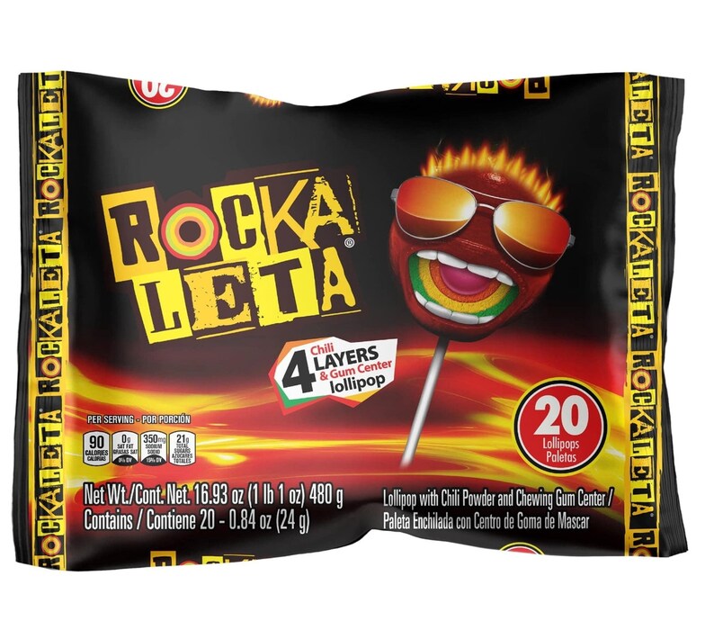 Roca Leta Paleta Lollipop Spicy Gummie Chamoy Flavor Gift Party ...