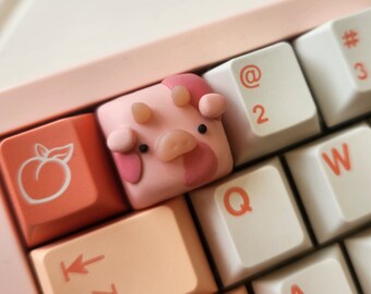 Strawberry Cow Artisan Keycap Cherry MX Strawberry Milk Cow Keycap for ...