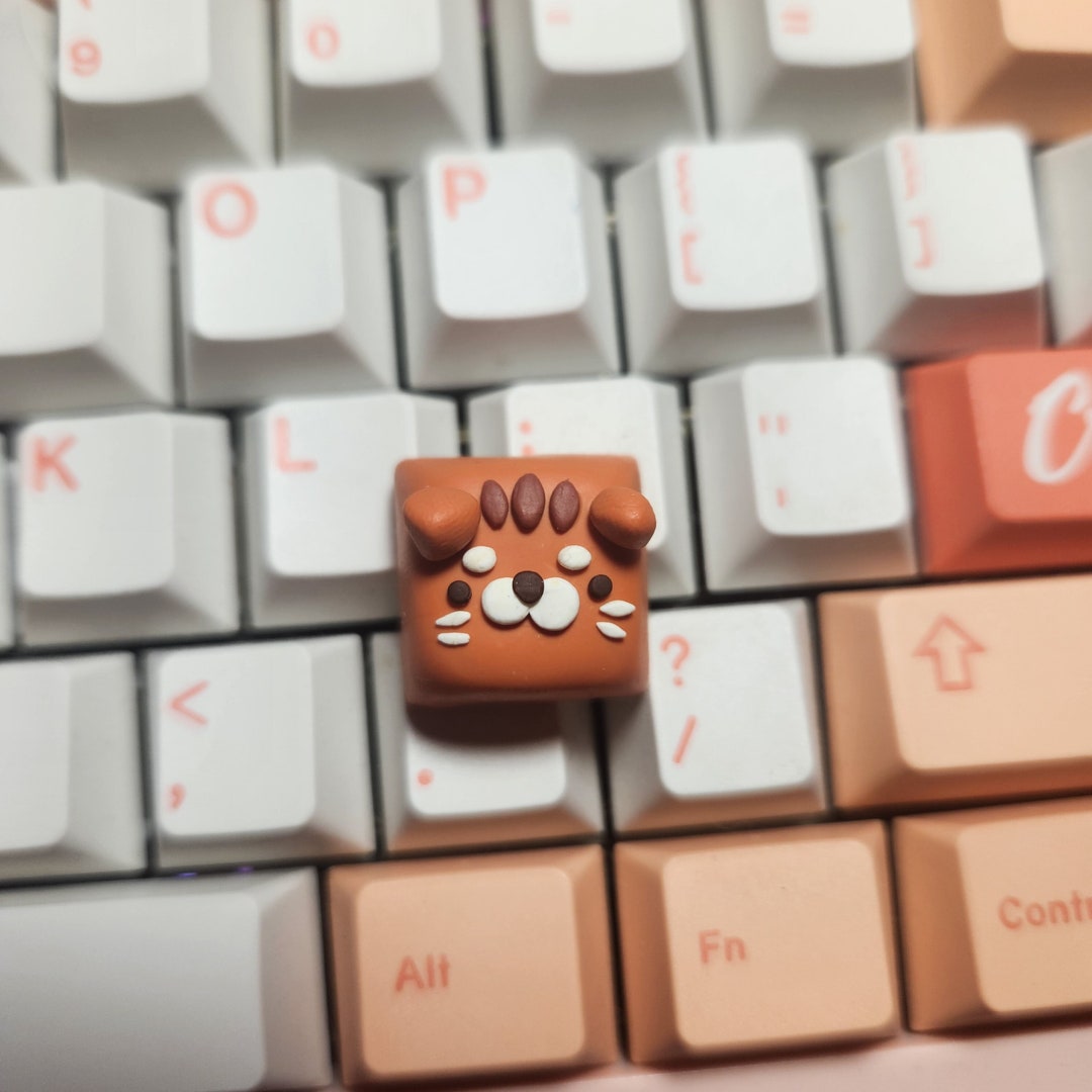 Copper Cat Keycap Cute Handmade Artisan Keycaps - Etsy